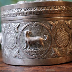 Antique Burmese Repoussé Metal Lidded Box – Animal Motif - Etsy