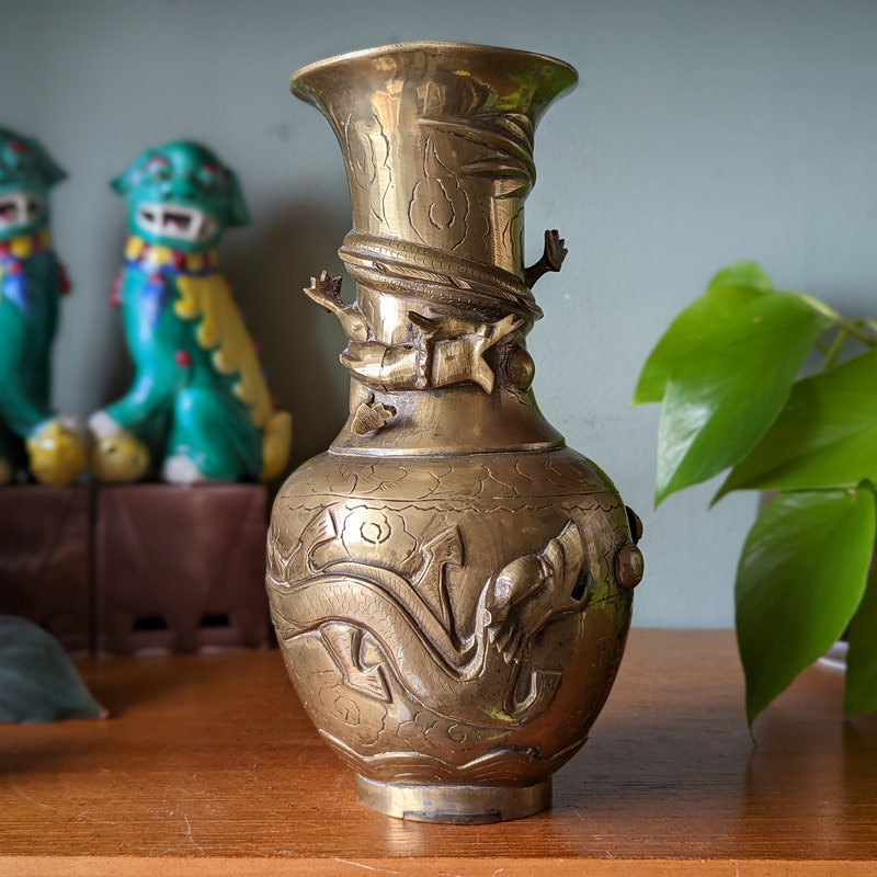 Chinese Dragon Vase - Etsy