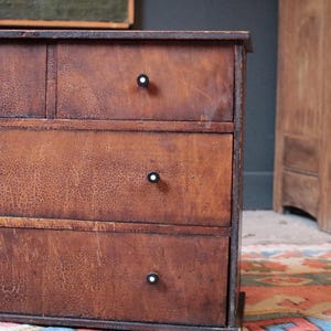 Antique Mini Countertop Chest of Drawers – Ebonised Knobs - 41.5 X 19 X ...