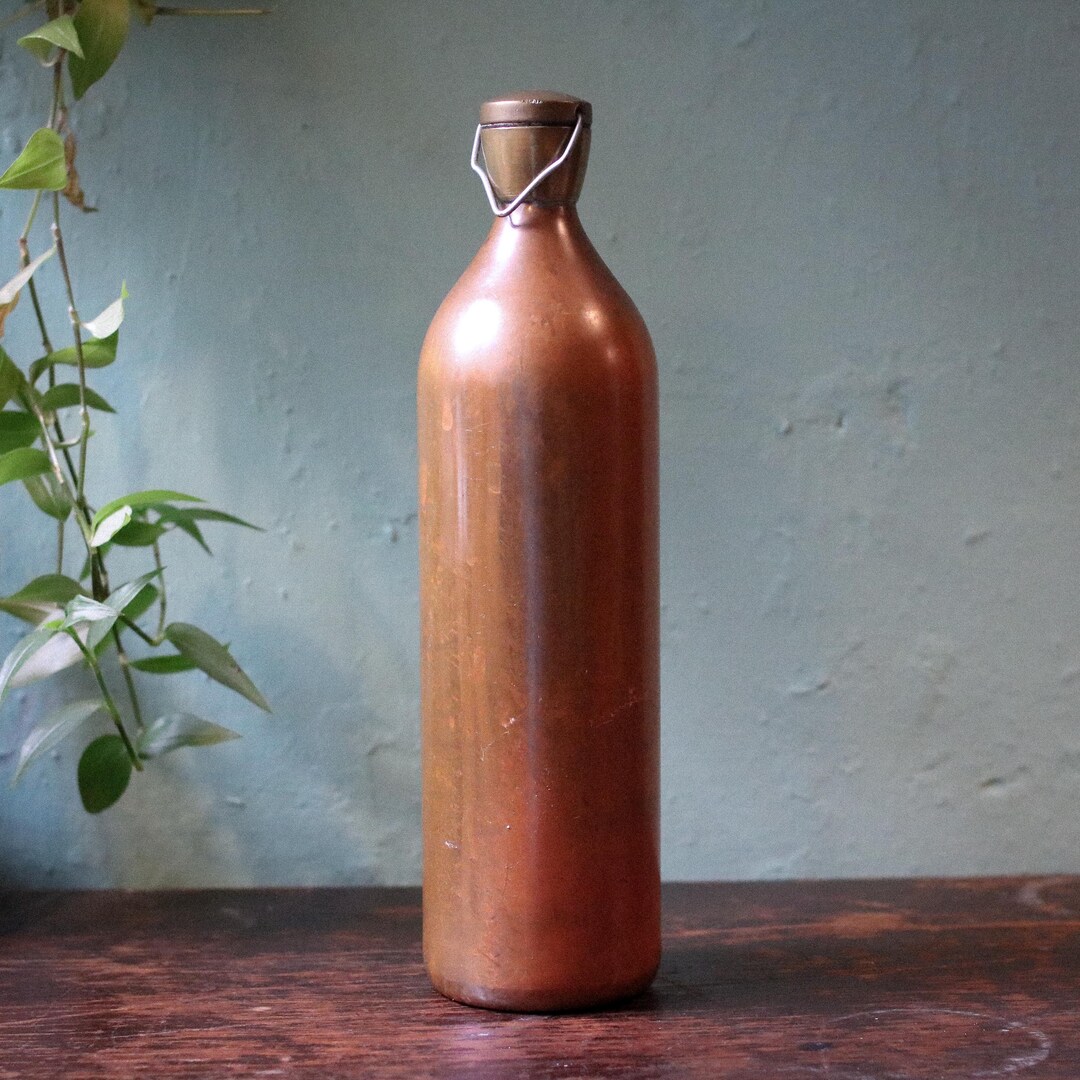 Antique Copper Hot Water Bottle Flask - Etsy