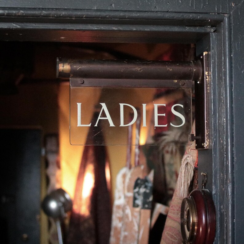 Vintage Illuminated “ladies” Sign – Frosted Glass & Metal Housing ...