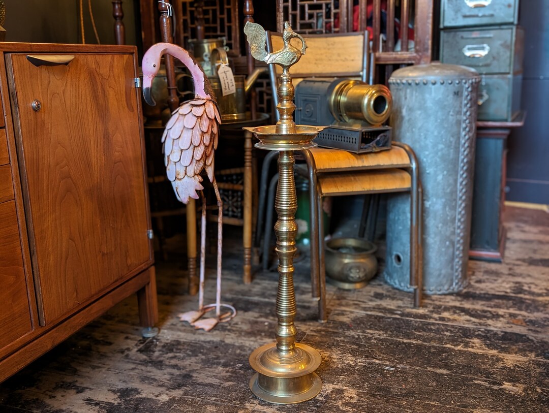 Vintage Indian Brass Deccan Samayee Oil Temple Lamp - Etsy