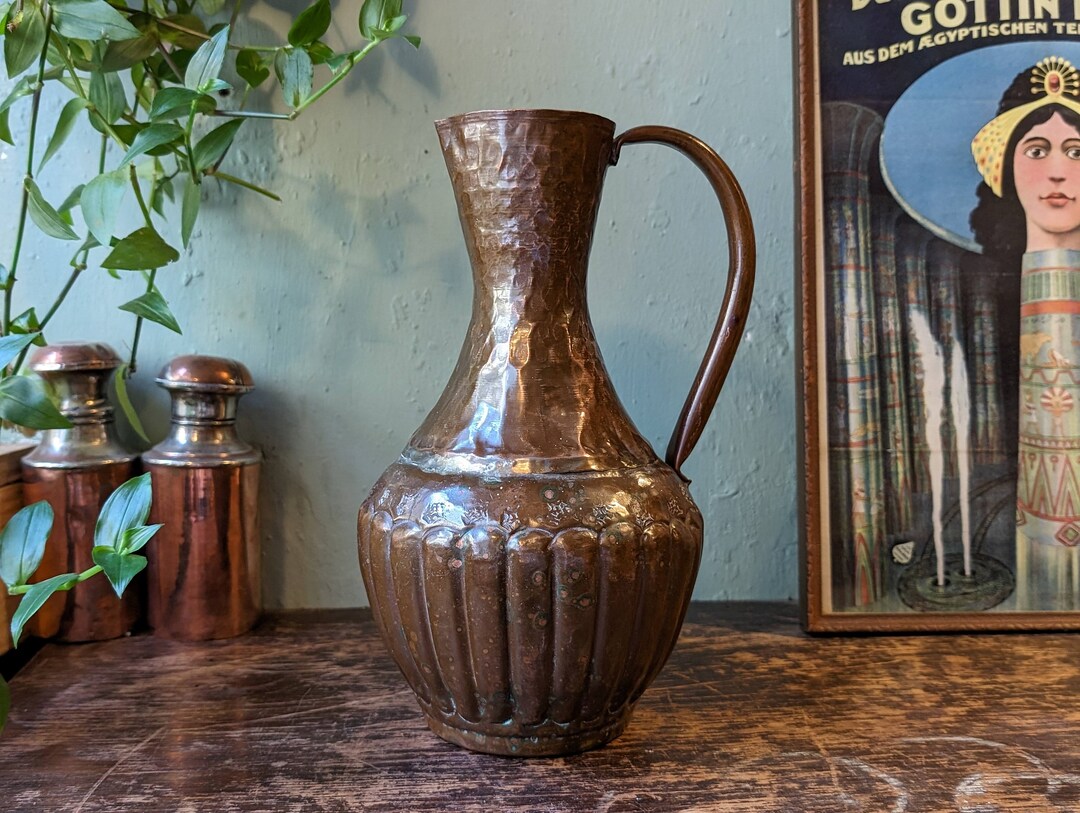 Vintage Middle Eastern Copper Ewer / Vase - Etsy