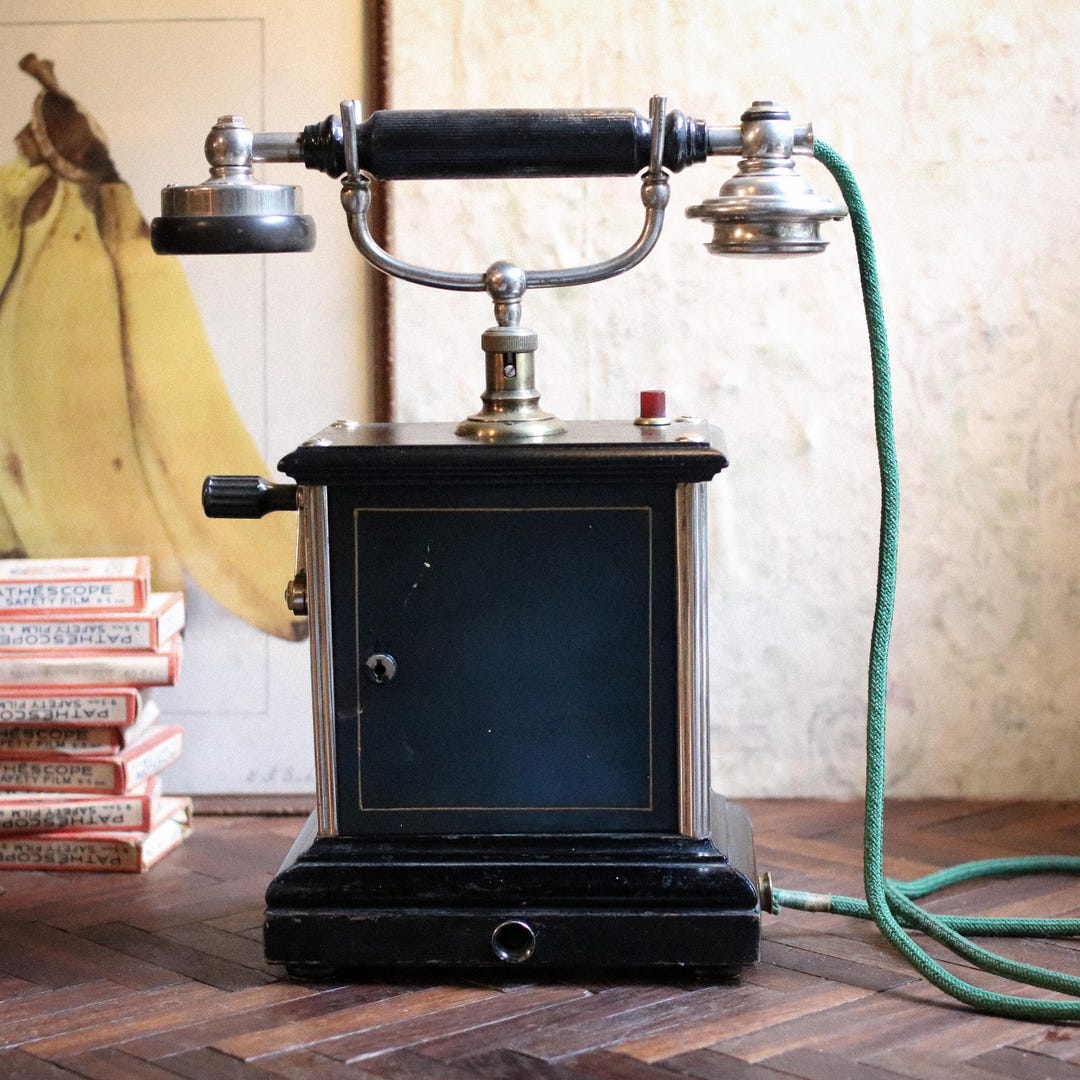 Antique C.1900 Black Jydsk Hand Crank Telephone - Etsy