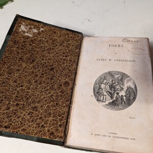 Henry W. Longfellow Poems Antique Leather Bound Book 1861 - Etsy