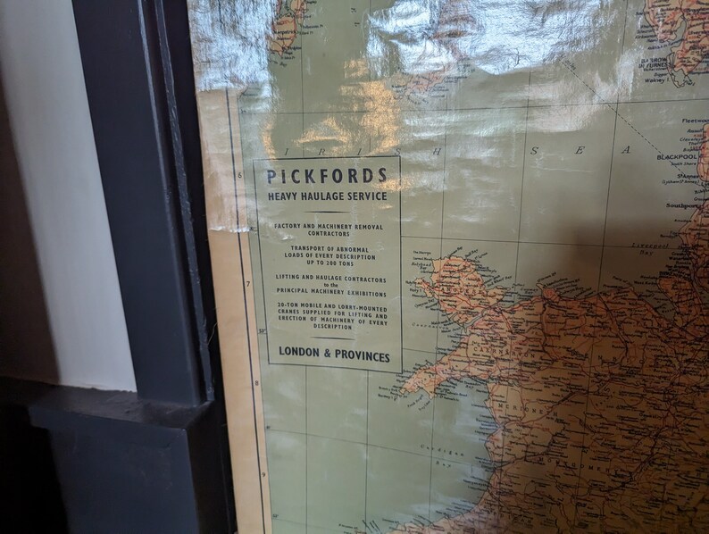 Large 1950's Wall Chart / Map of the UK - Etsy