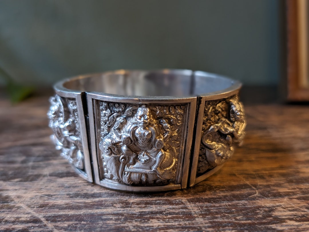 Antique Indian Silver Bangle - Etsy