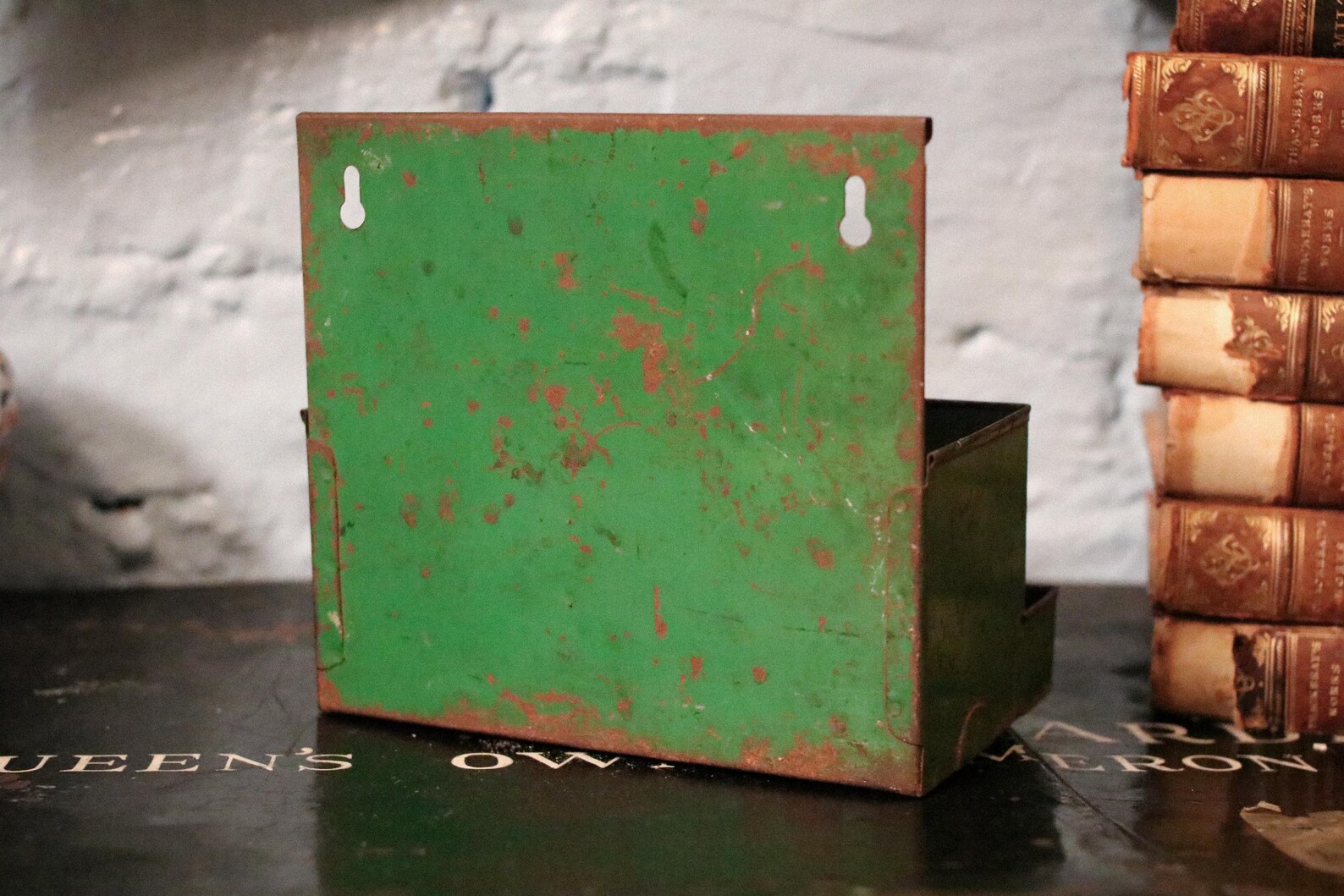 Vintage Red Metal Shoe Cleaning Box – Industrial Wall-mount Holder With ...