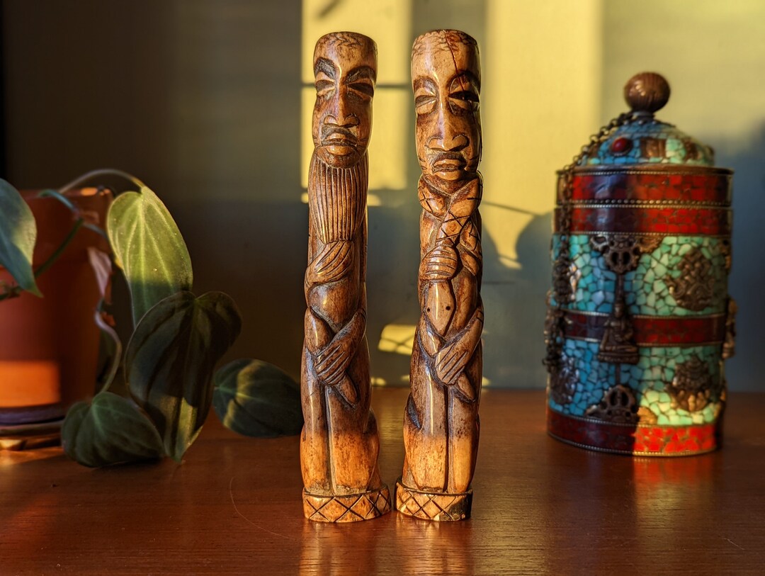 Antique African Lega Carved Bone Figures - Etsy