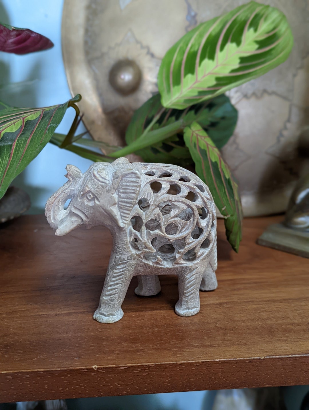 Indian Soapstone Carved Elephant Statue - Etsy