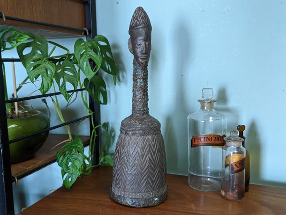 African Wooden Ceremonial Bell / Gong Bamileke People - Etsy
