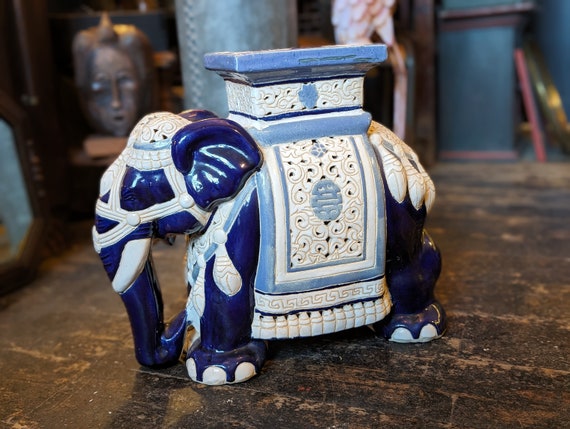 Ceramic elephant garden stool store