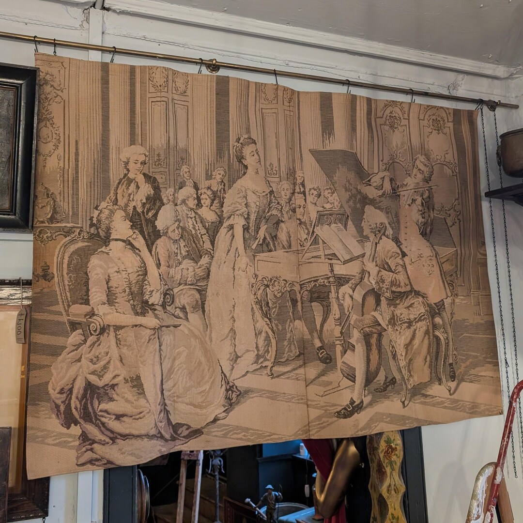 Antique French Woven Tapestry Jacques Marchetti Parlor Scene - Etsy