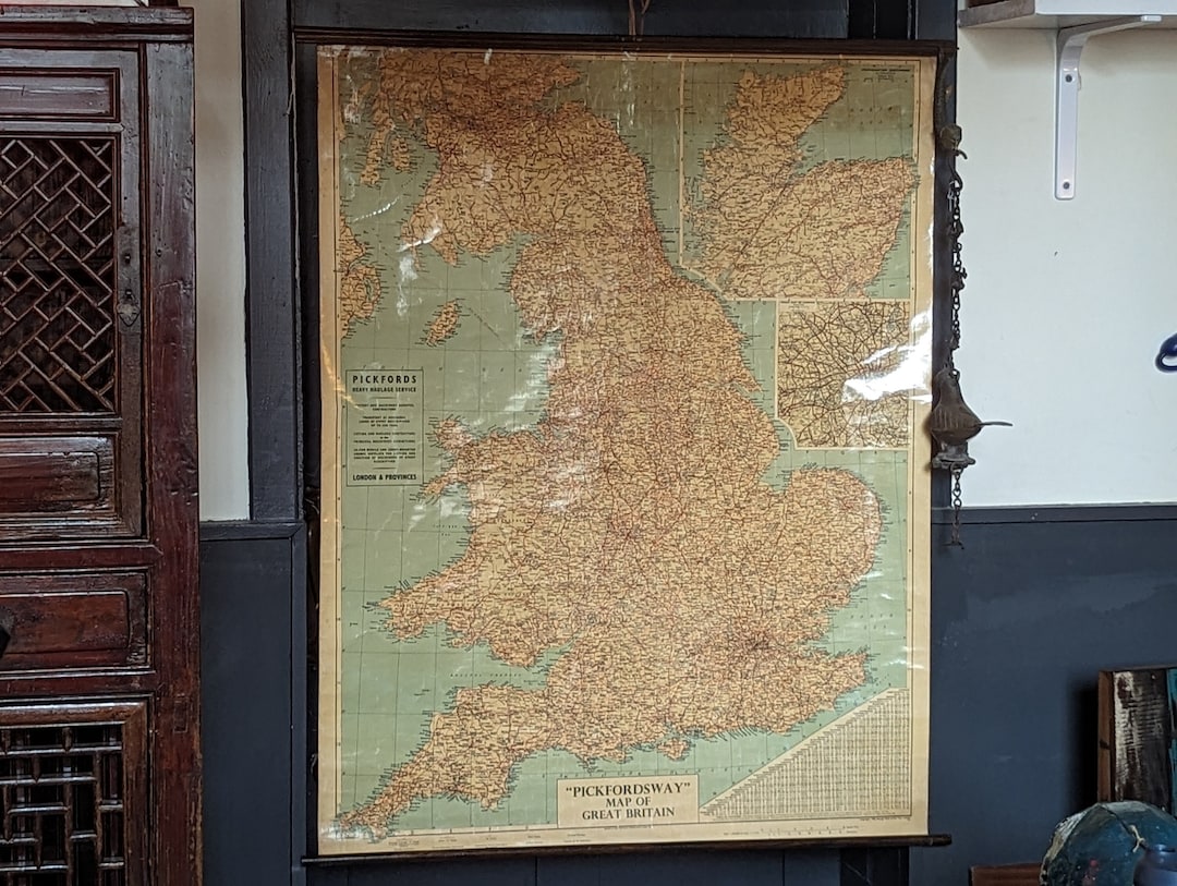 Large 1950's Wall Chart / Map of the UK - Etsy
