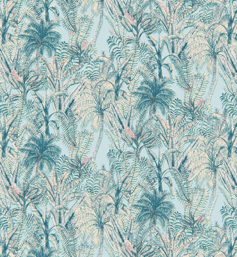 Baby Blue Tropical Wallpaper - Etsy