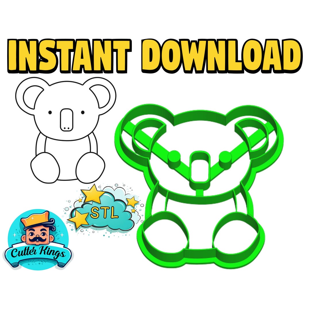 Cute Koala Cookie Cutter STL Digital Download for 3D Printing and ...