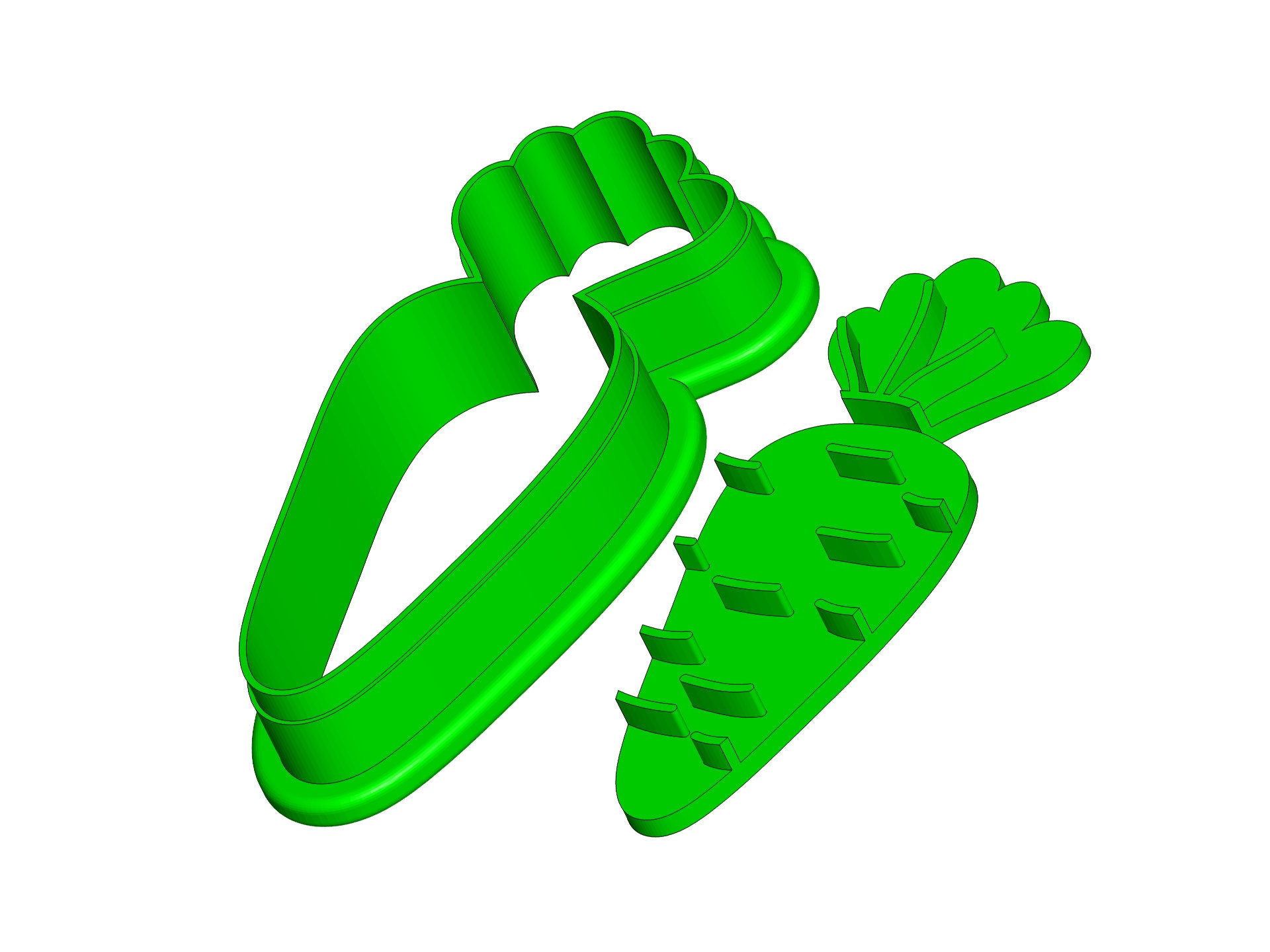 Mini Carrot Cookie Cutter Embosser Set STL File - Digital Download for ...