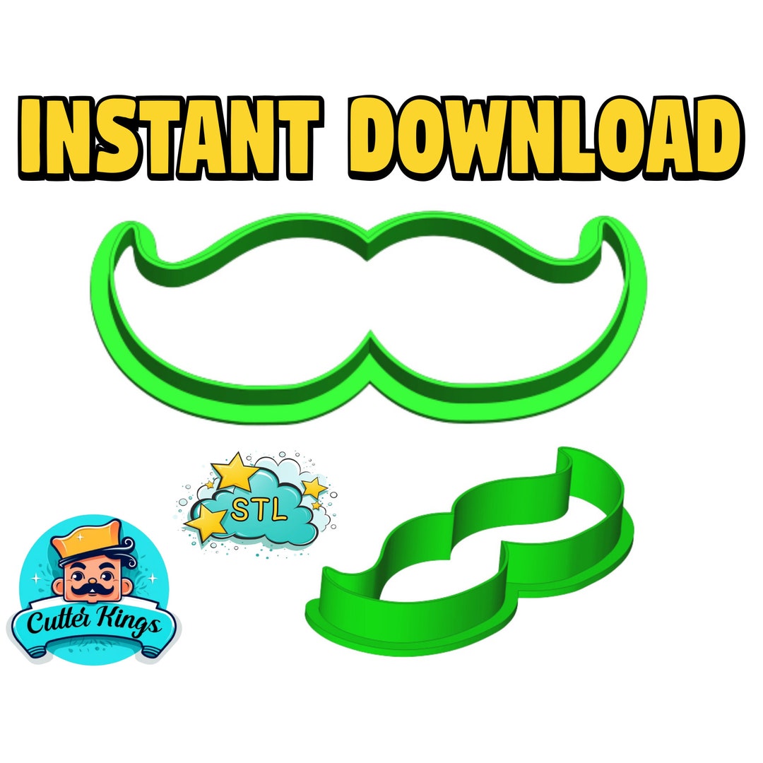 Moustache Beard Cookie Cutter STL - Digital Download for 3D Printing ...