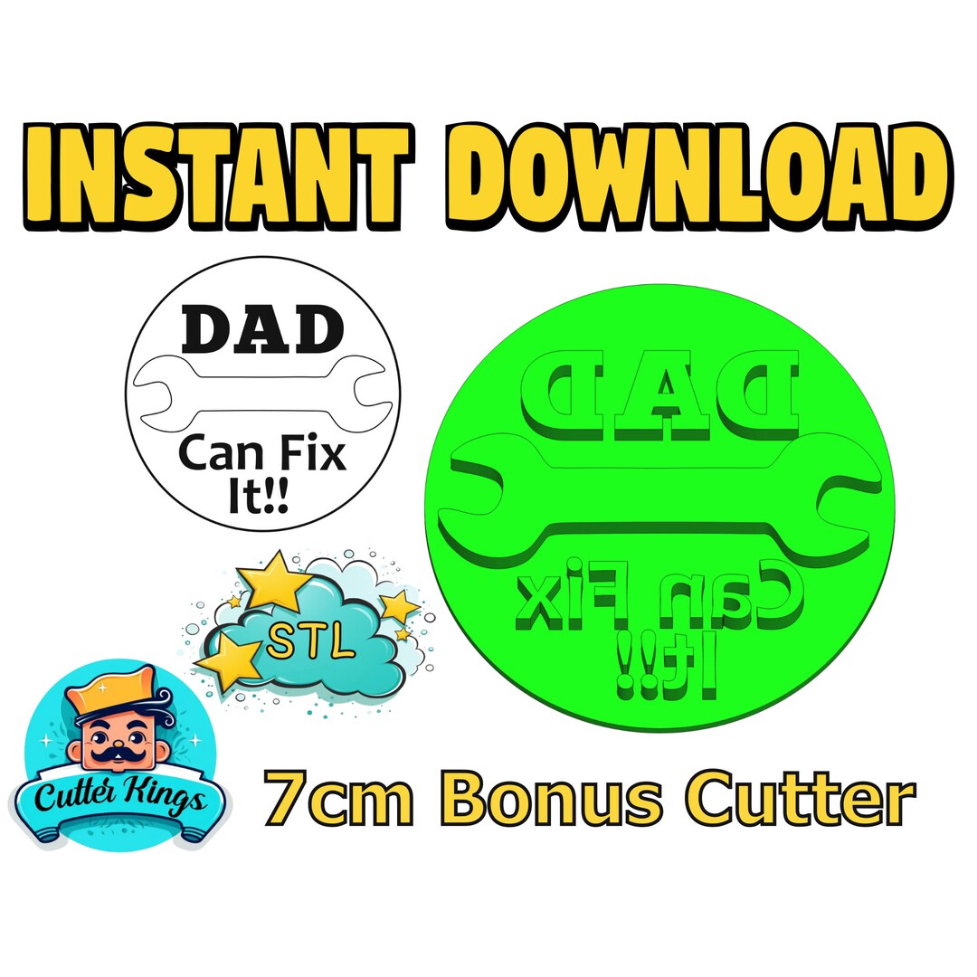 Dad Can Fix It Embosser STL – Father's Day 3D Printing (digital ...