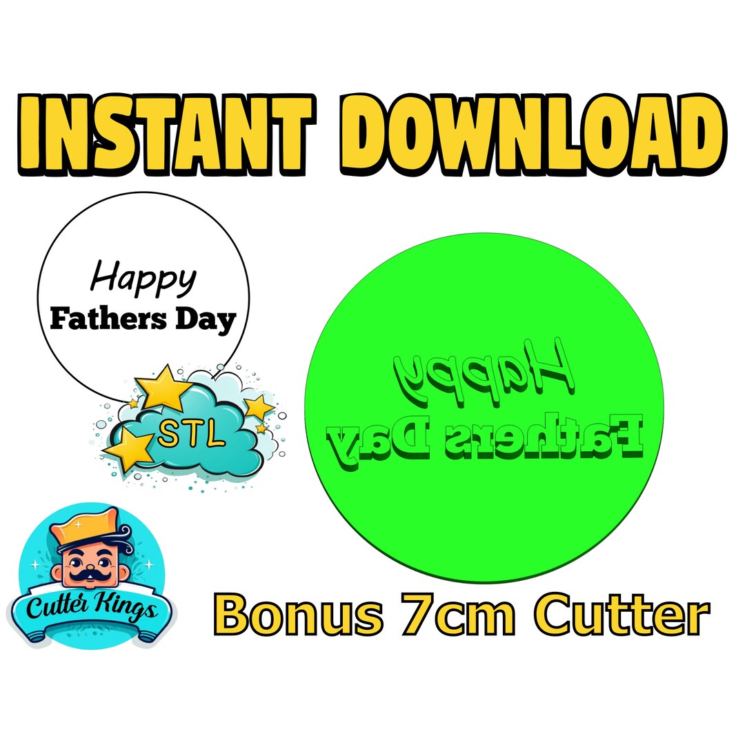 Happy Fathers Day Embosser - 3D Print Digital Download - Custom Set ...