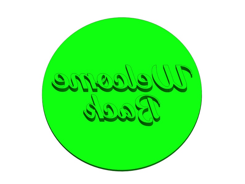 Welcome Back Script Cursive 7.5cm Embosser - STL File Digital Download ...