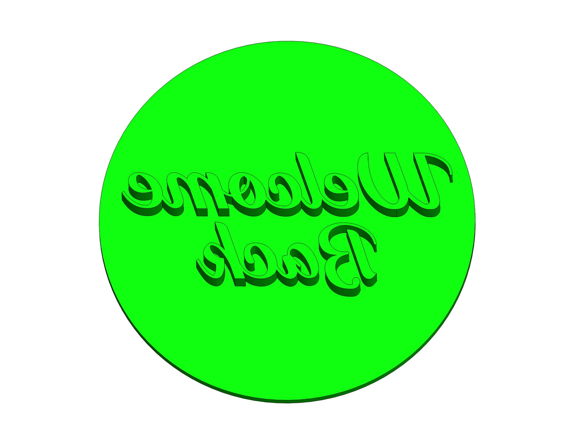 Welcome Back Script Cursive 7.5cm Embosser - STL File Digital Download ...