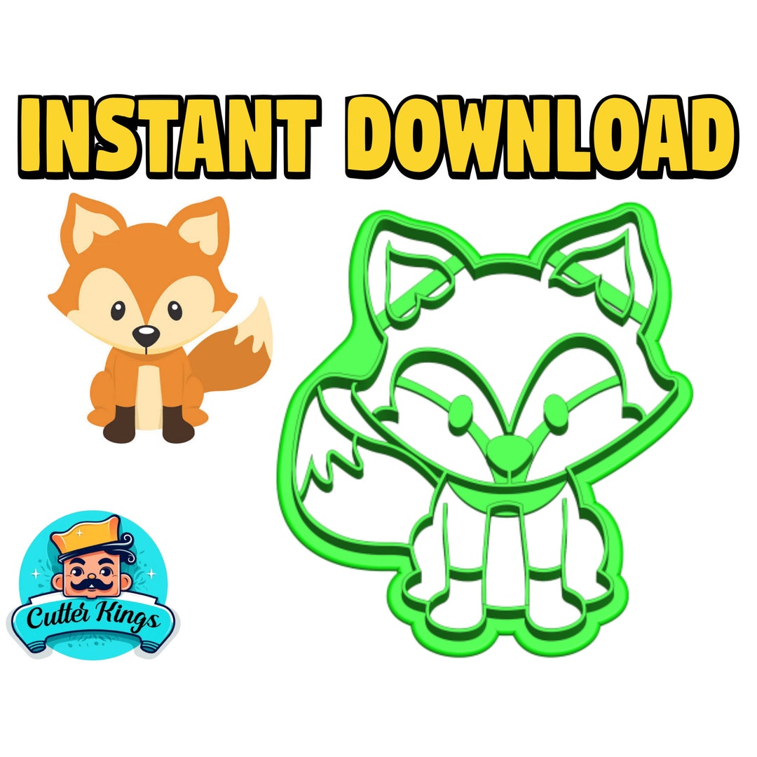 Cute Baby Fox Cookie Cutter STL - Digital Download for 3D Printing ...