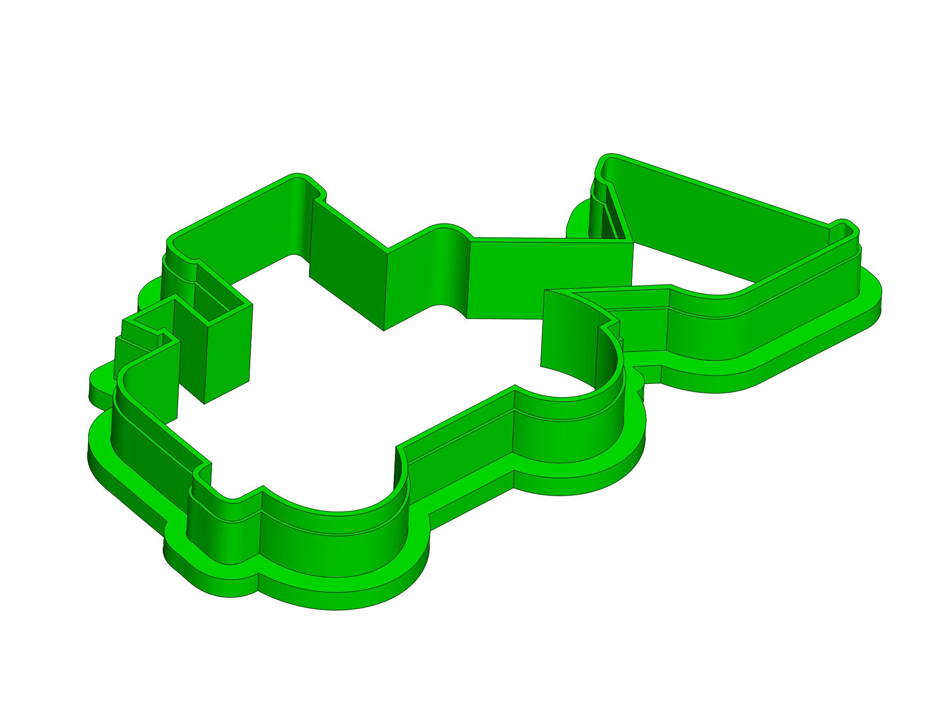 3D Printable Front End Loader Tractor Cookie Cutter STL - Construction ...