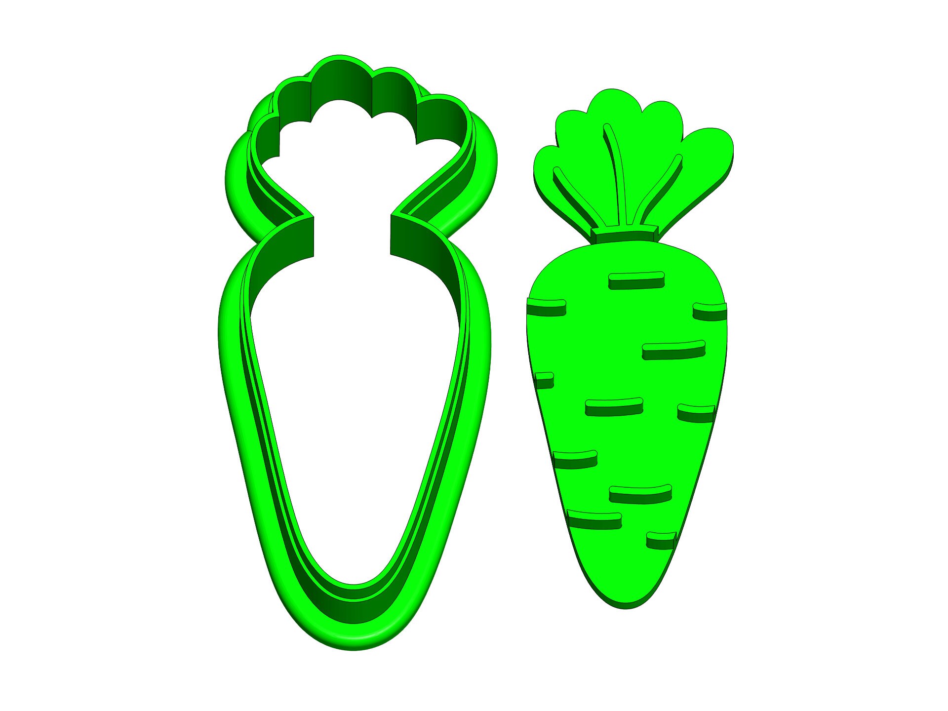 Mini Carrot Cookie Cutter Embosser Set STL File - Digital Download for ...