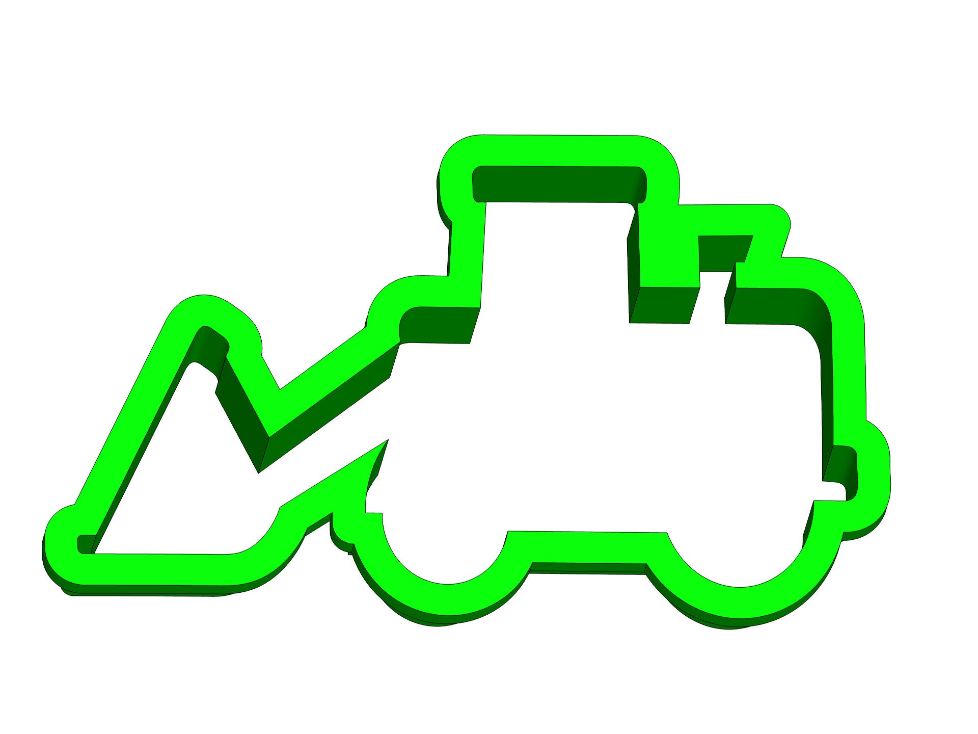 3D Printable Front End Loader Tractor Cookie Cutter STL - Construction ...