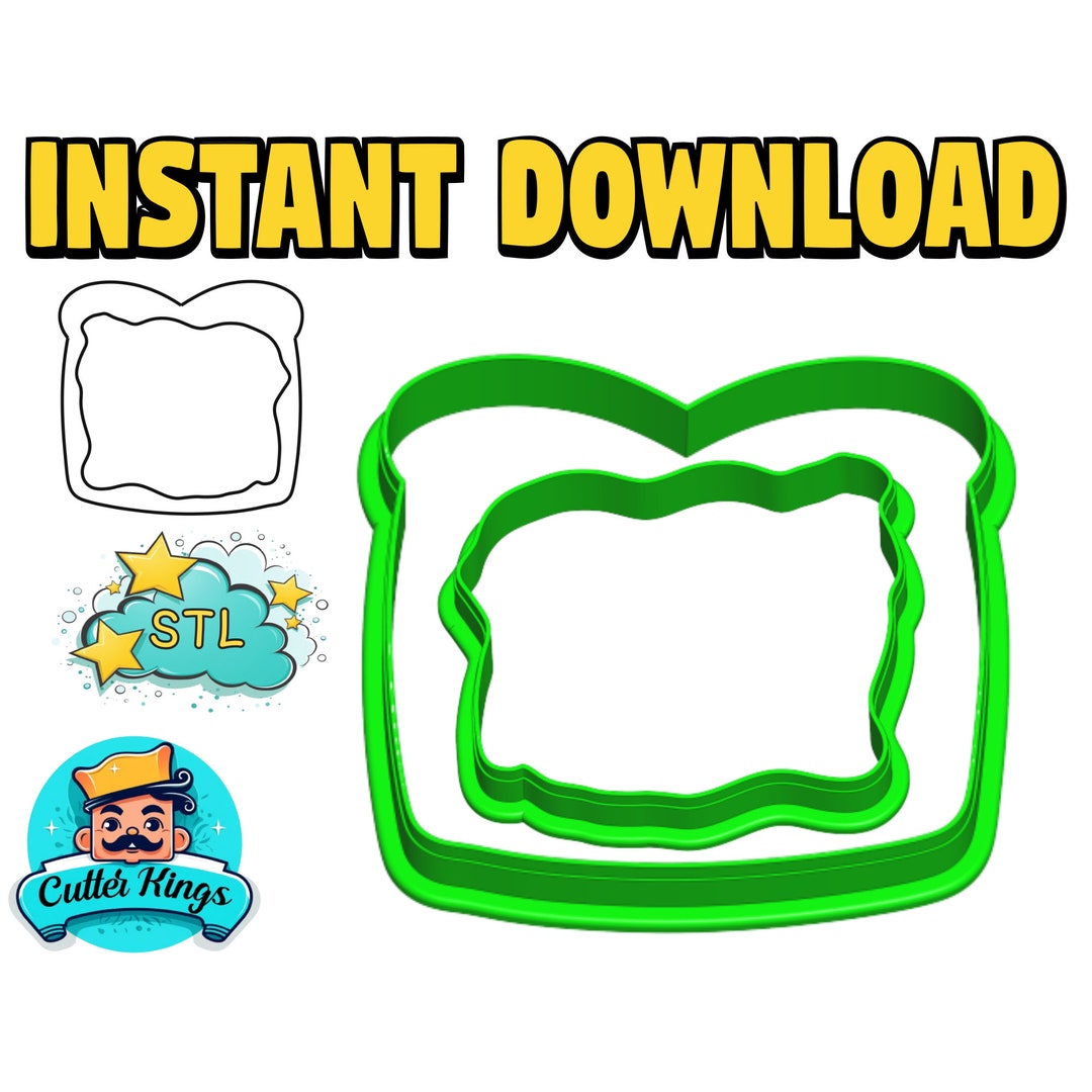 Jam Toast Cookie Cutter Set STL - Digital Download for 3D Printing ...