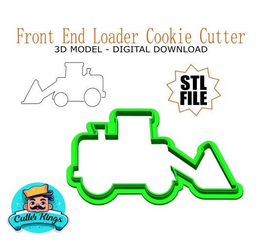 3D Printable Front End Loader Tractor Cookie Cutter STL - Etsy