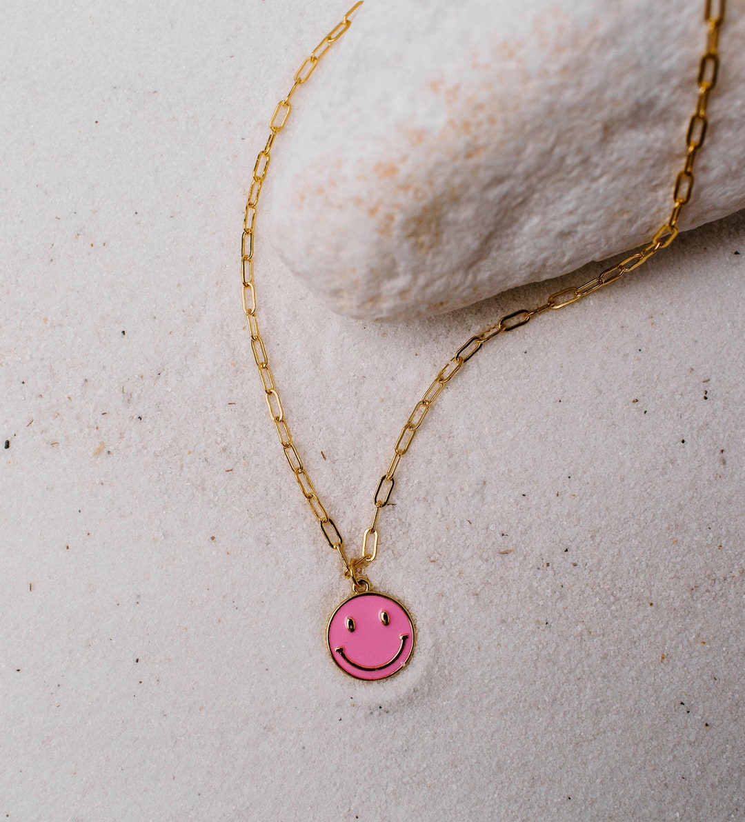14k Gold Filled Smiley Face Necklace | Smiley Face Necklace | Stacking ...