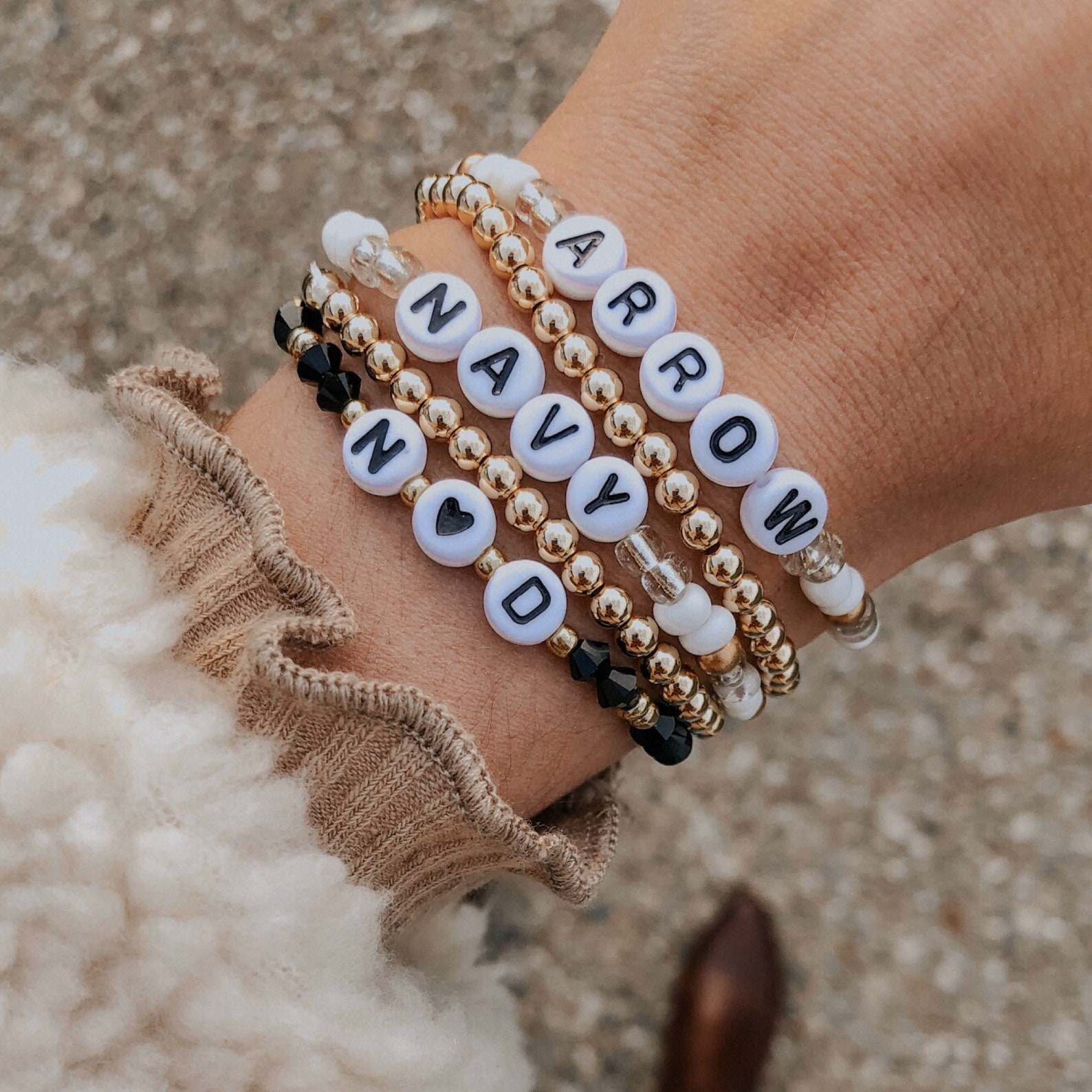 Personalized Custom Beaded Name Bracelets | Custom Word Beaded ...