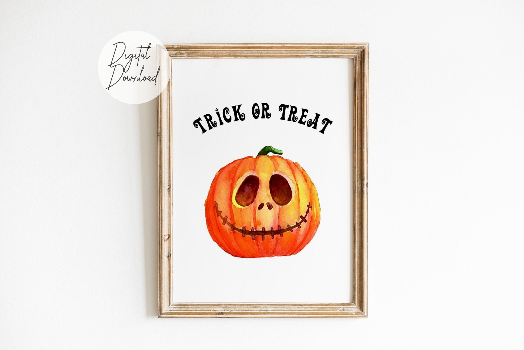 Trick or Treat Posterwatercolor Illustration Halloween - Etsy