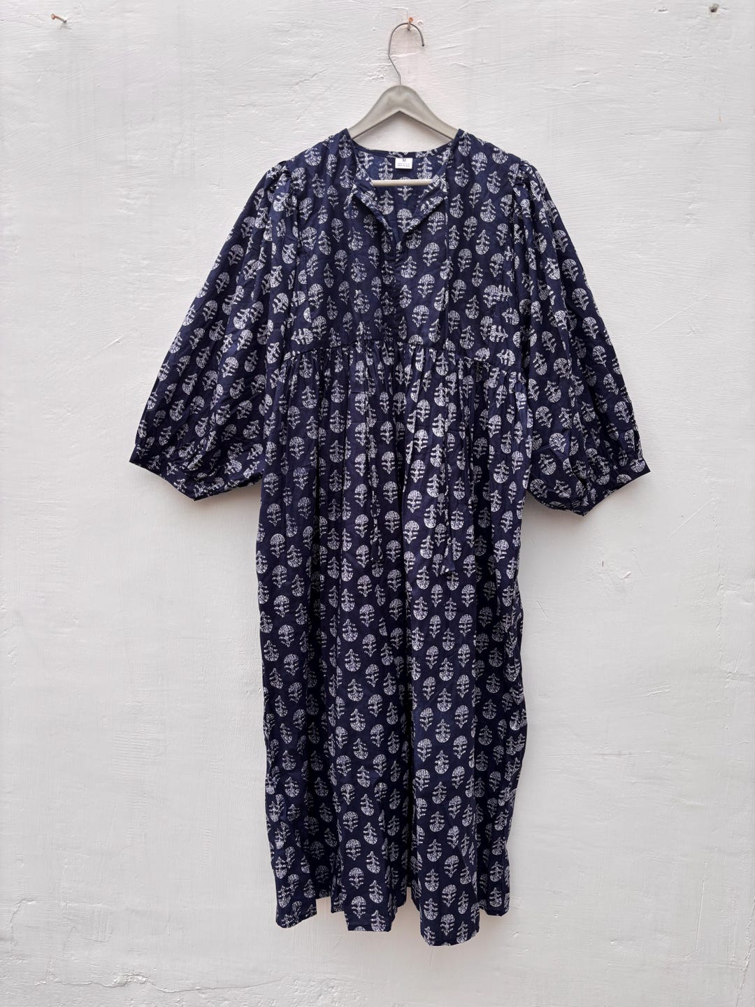 Floral Block Print Midi Dress, Mini Dress, Soft Cotton Summer Dress ...