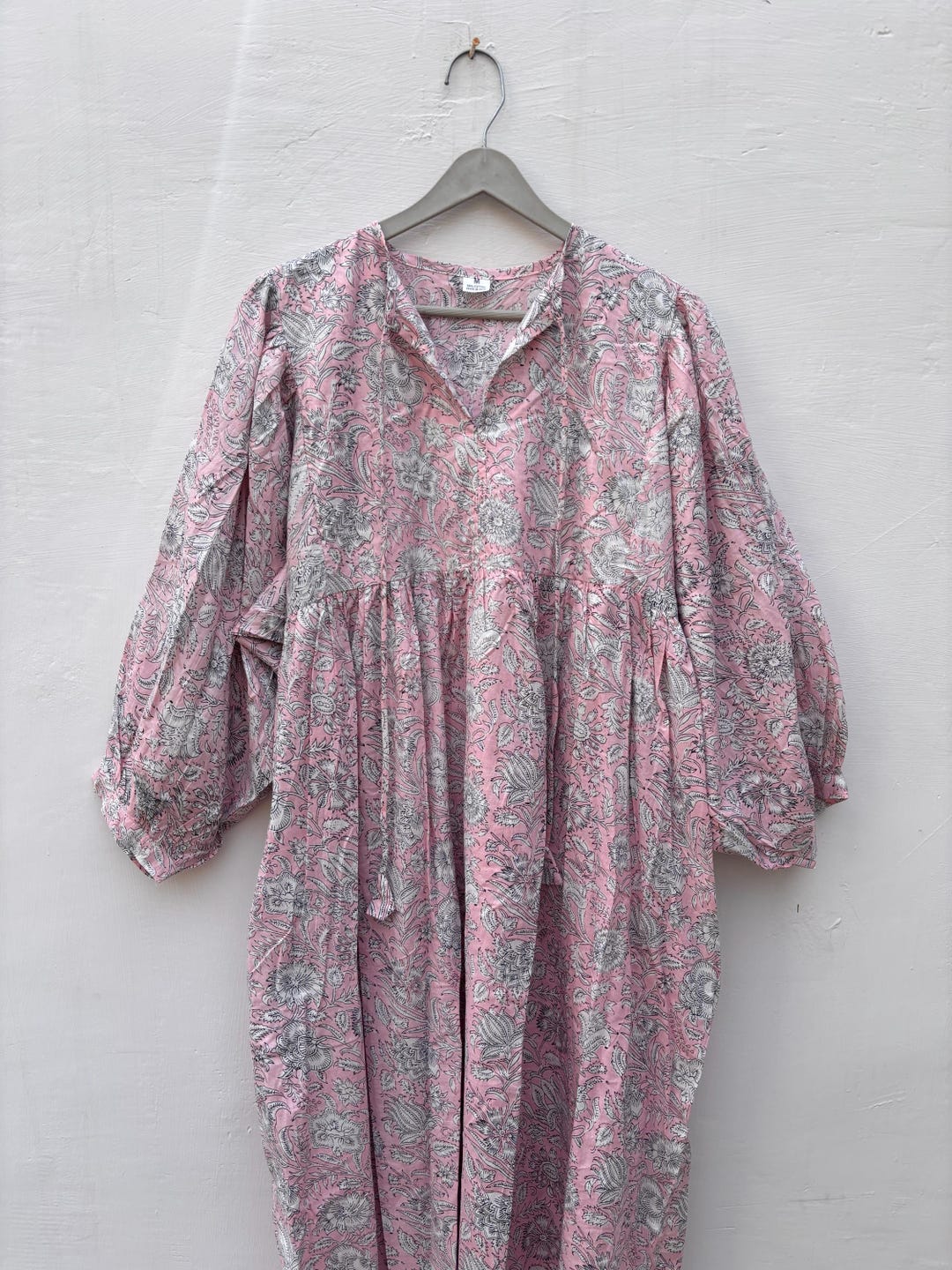 Floral Block Print Midi Dress, Mini Dress, Soft Cotton Summer Dress ...