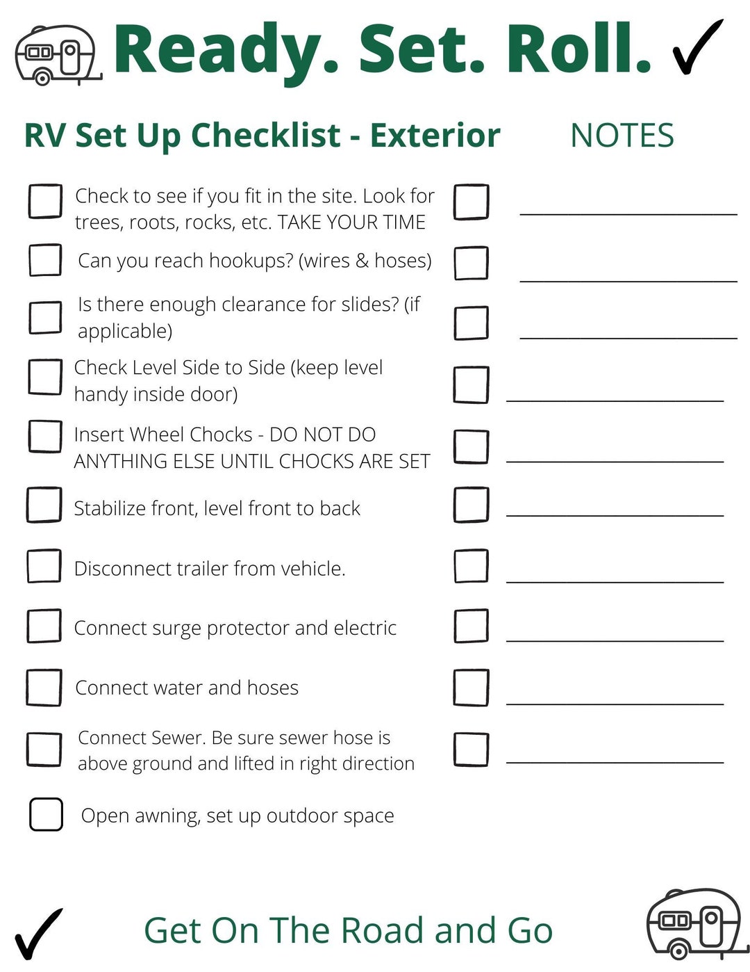 RV Checklist for Travel Trailers - Set Up/breakdown/interior/exterior ... RV Checklist for Travel Trailers - Set Up/breakdown/interior/exterior ...