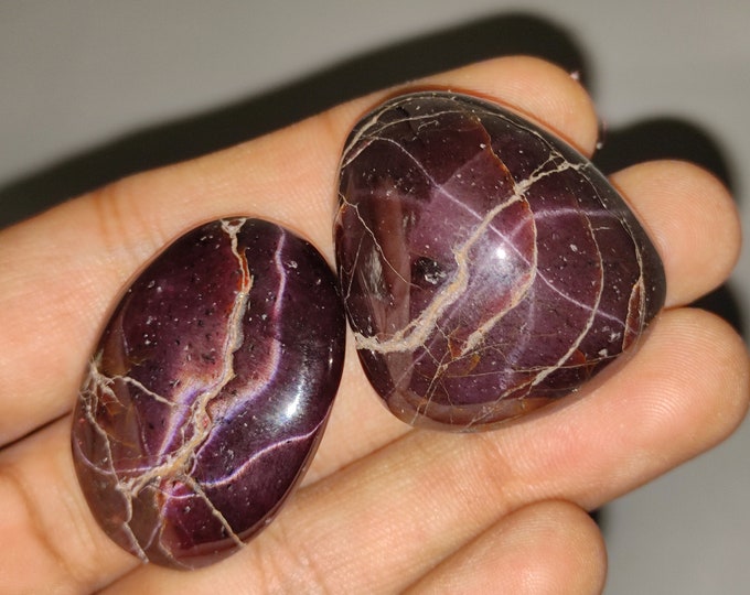 Star Garnet Tumble Stone Exotic Tumble Stone Natural Dark Purple Star ...