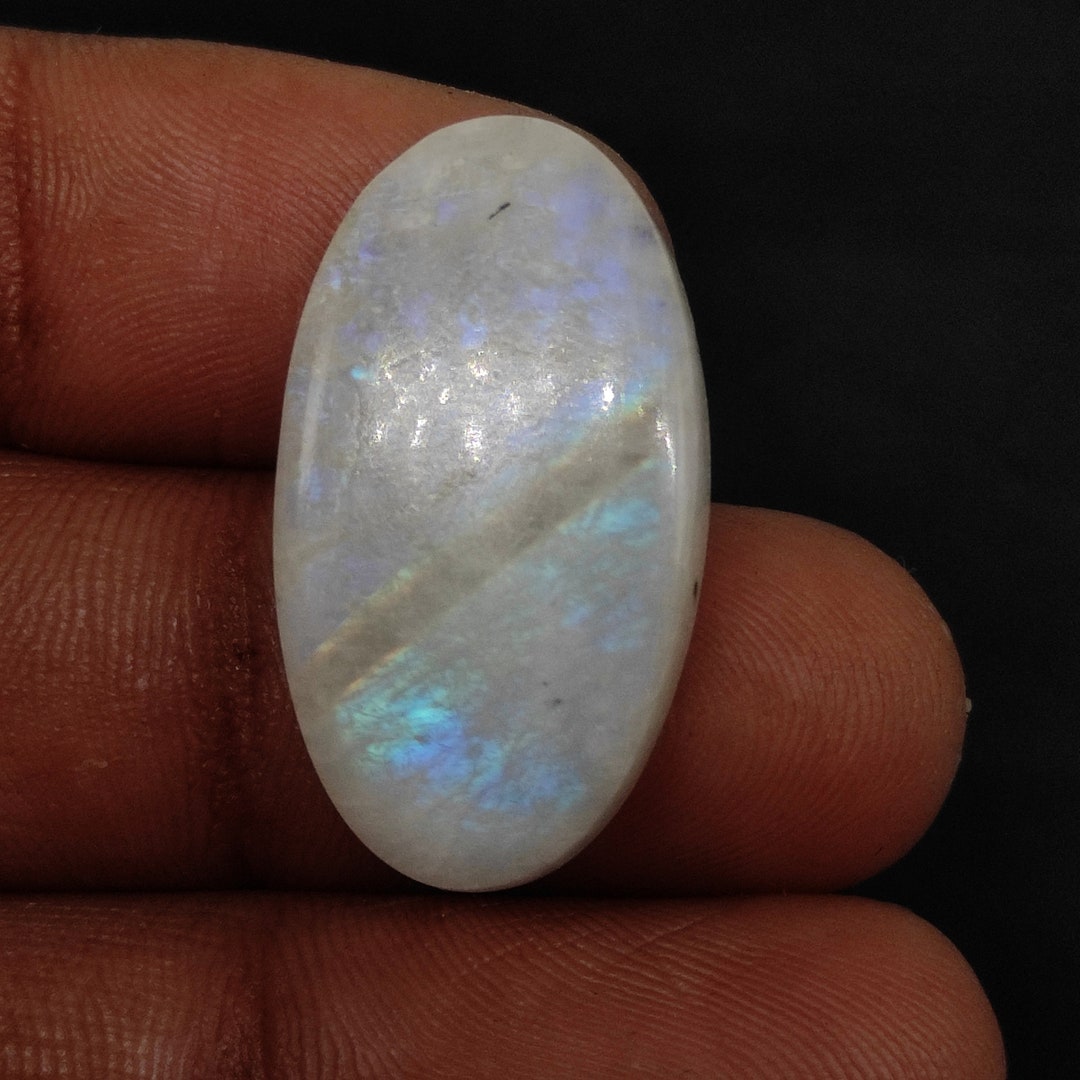 20 Carat Natural Rainbow Fire Moonstone Cabochon Oval Shape 30X16X4 MM ...