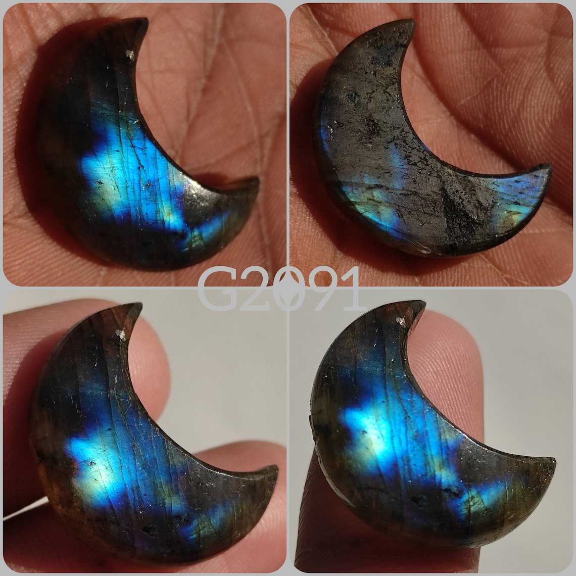 Amazing Flashy Labradorite Moon Gemstone Crescent Moon Shape - Etsy