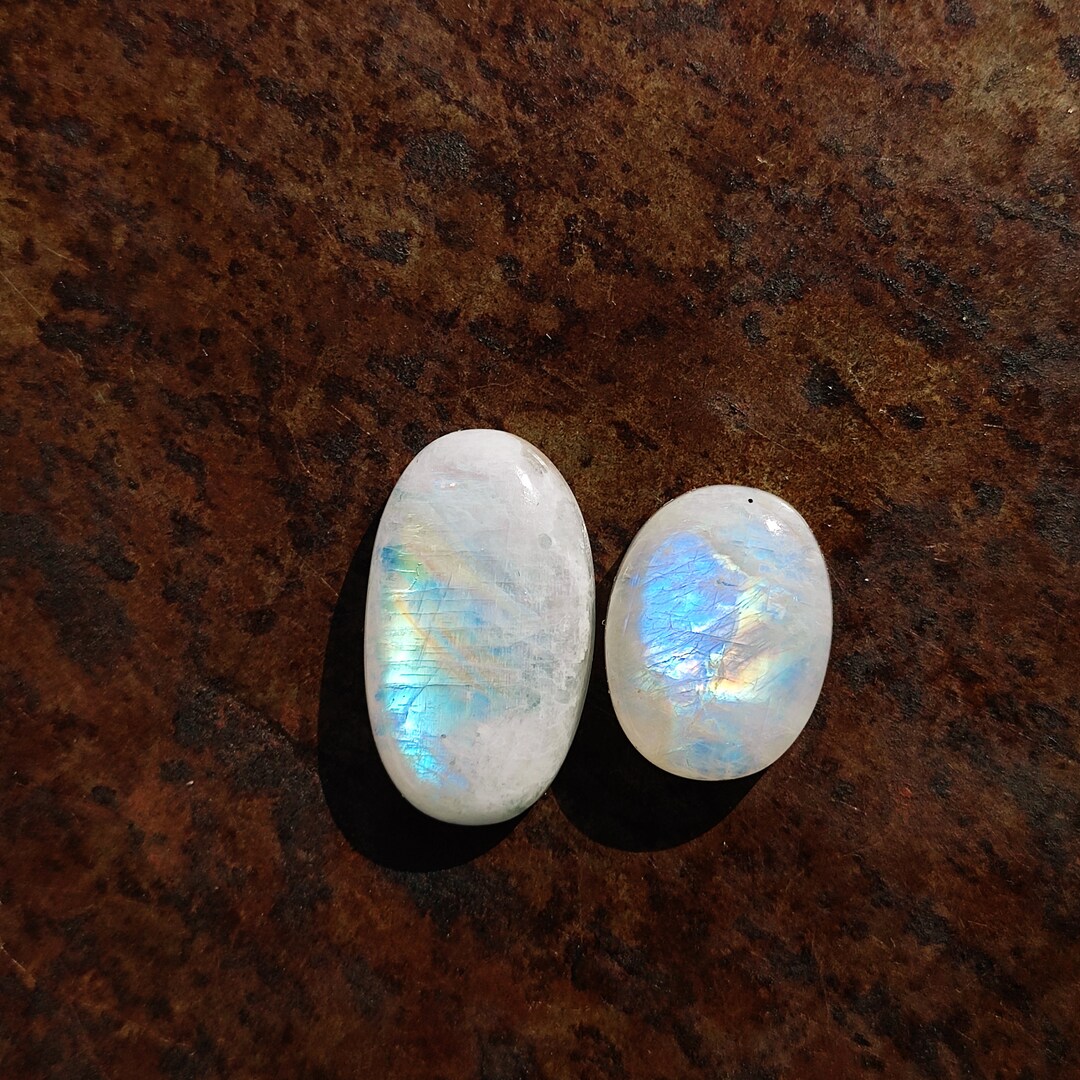 A Quality 2 Pieces Rare Multi Flashy Moonstone Cabochon Designer ...
