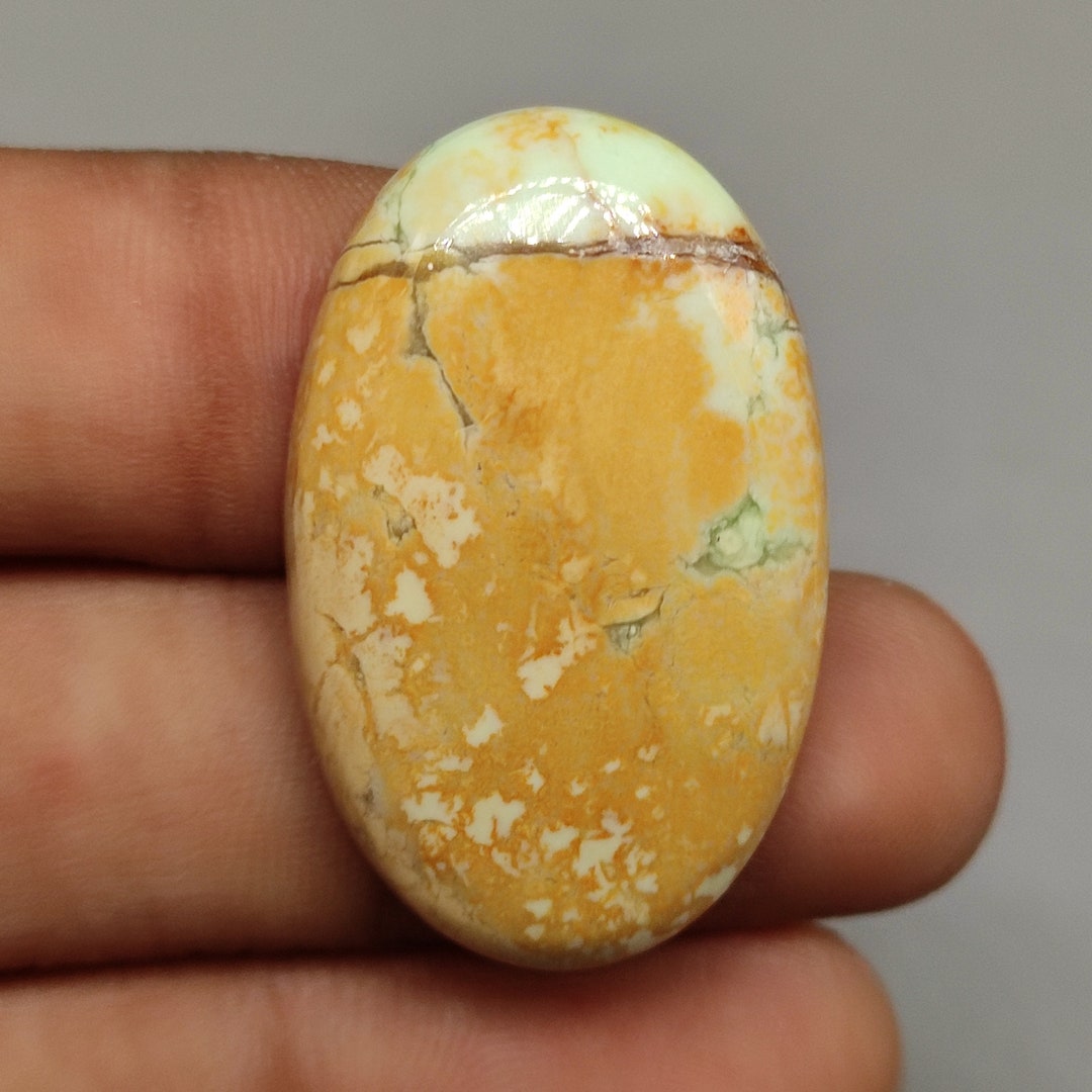 40 Carat Lemon Chrysoprase Cabochon Oval Shape 32X20X6 MM Natural ...