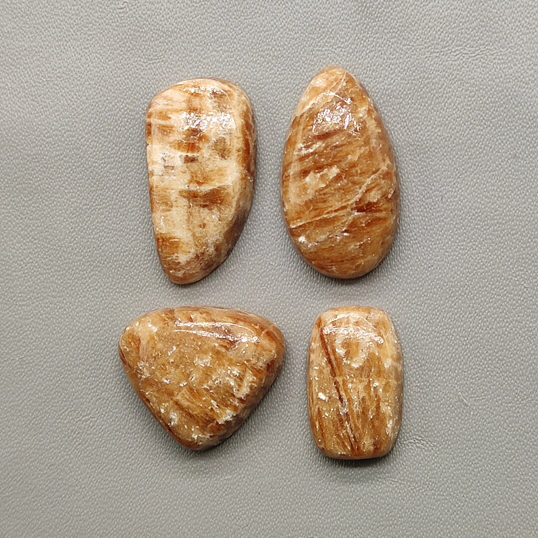 35ct Natural Brown Aragonite Flatback Cabochon 4pcs Mix Shape Wholesale ...