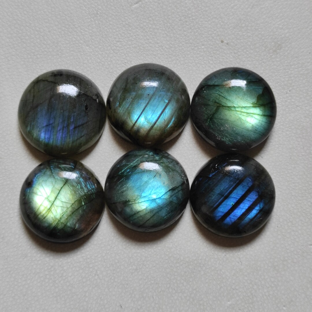 20 MM Forma redonda Raro Labradorita Mineral Feldespato Cabujón ...