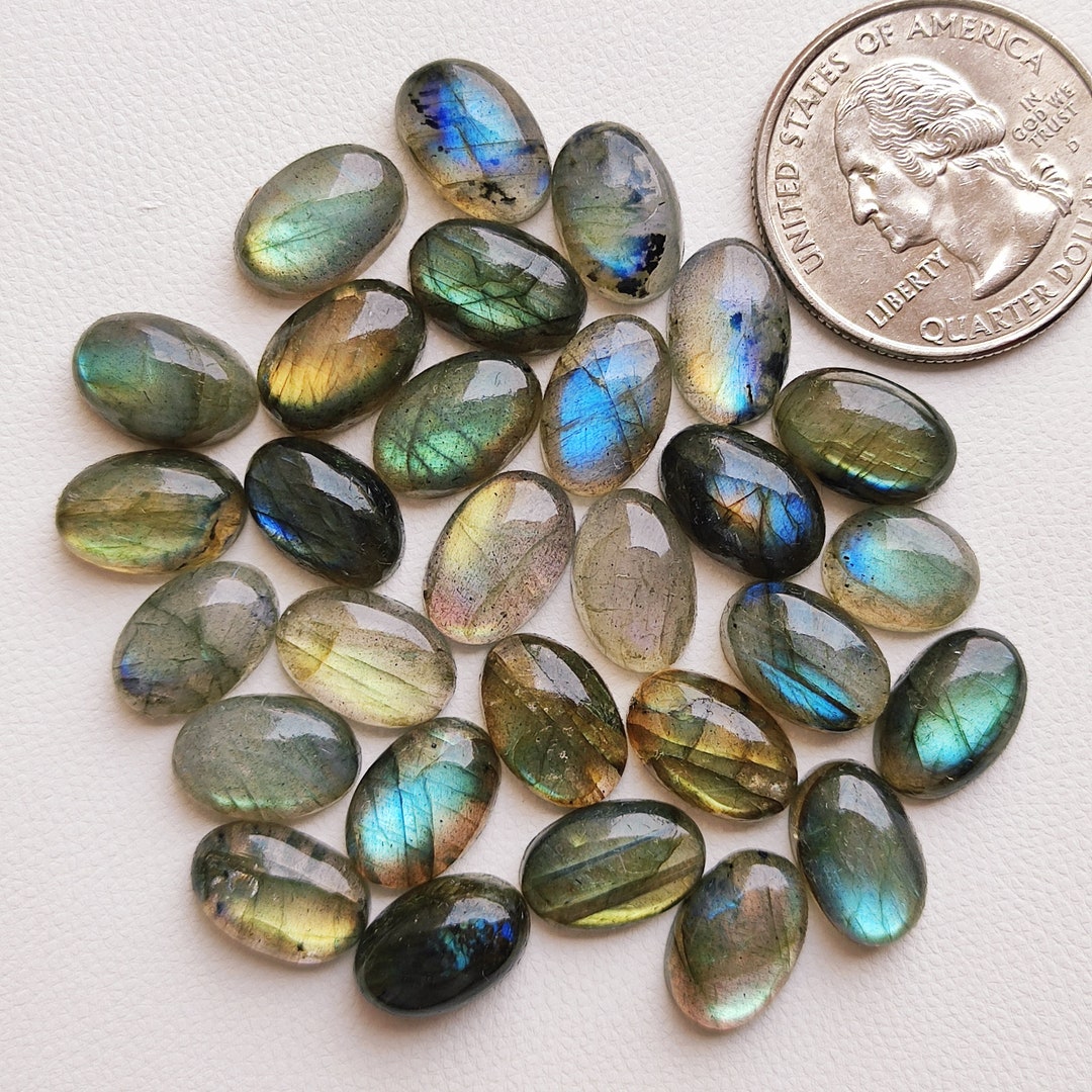 20pcs 11X9MM Oval Shape Rare Labradorite Cabochon Natural Calibrated ...
