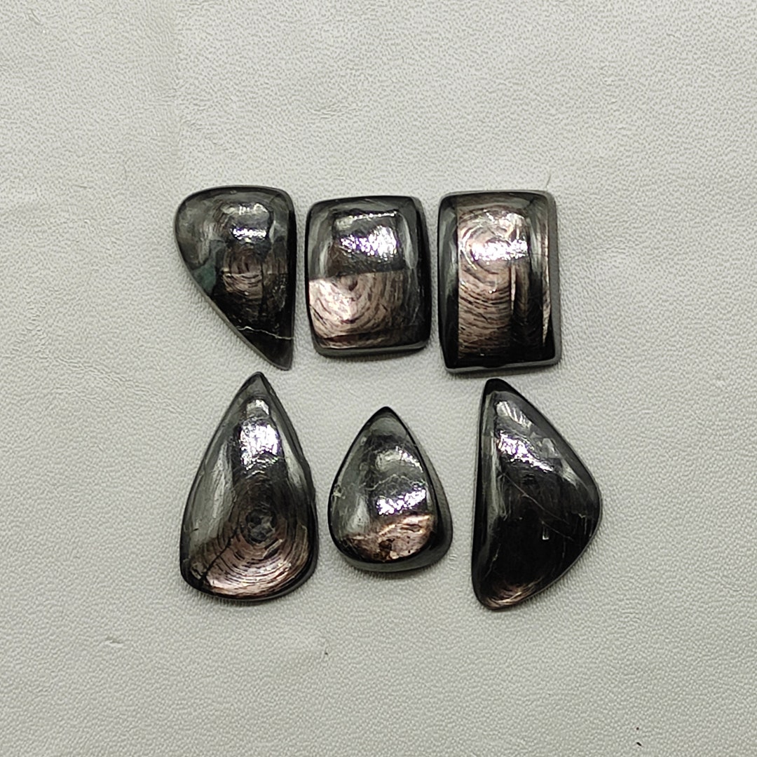 Designer Silver Flashy Hypersthene Cabochon Designer Striped ...