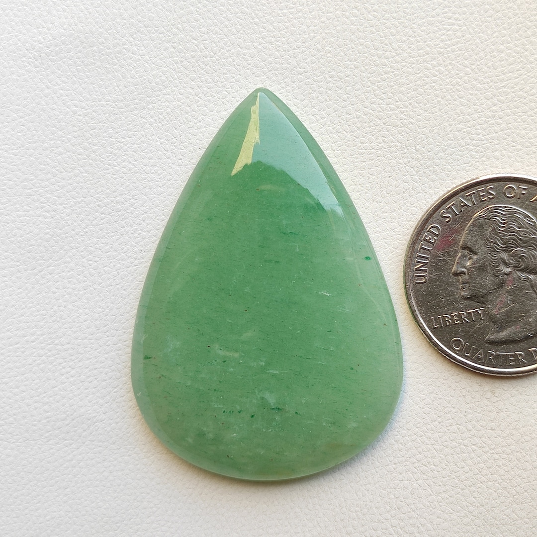 70ct Natural Green Jade Flatback Cabochon 47X33X6 MM Pear Shape ...