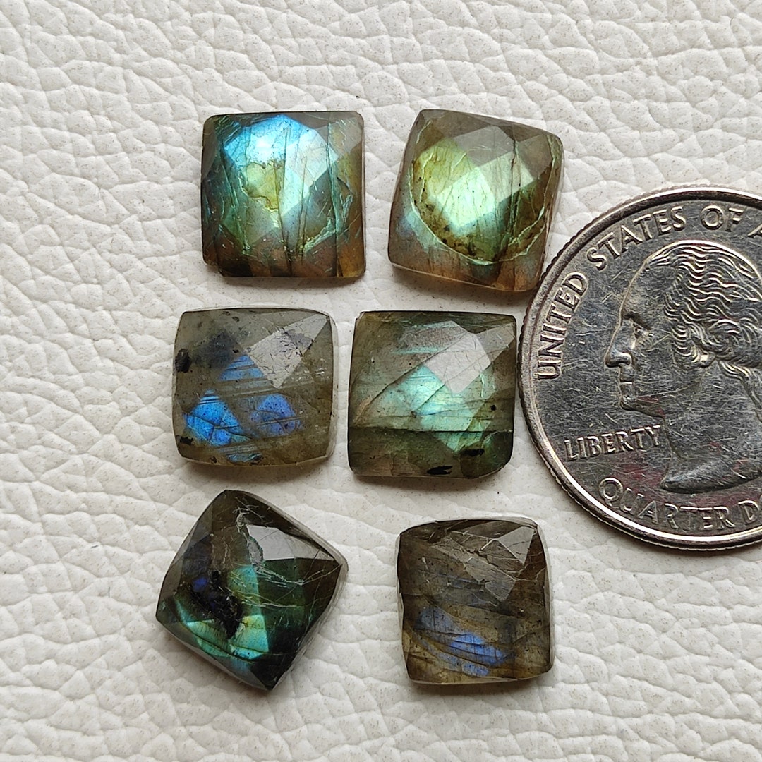 11X11 MM Square Shape Labradorite Rose Cut Cabochon 6pcs 35 Carat ...