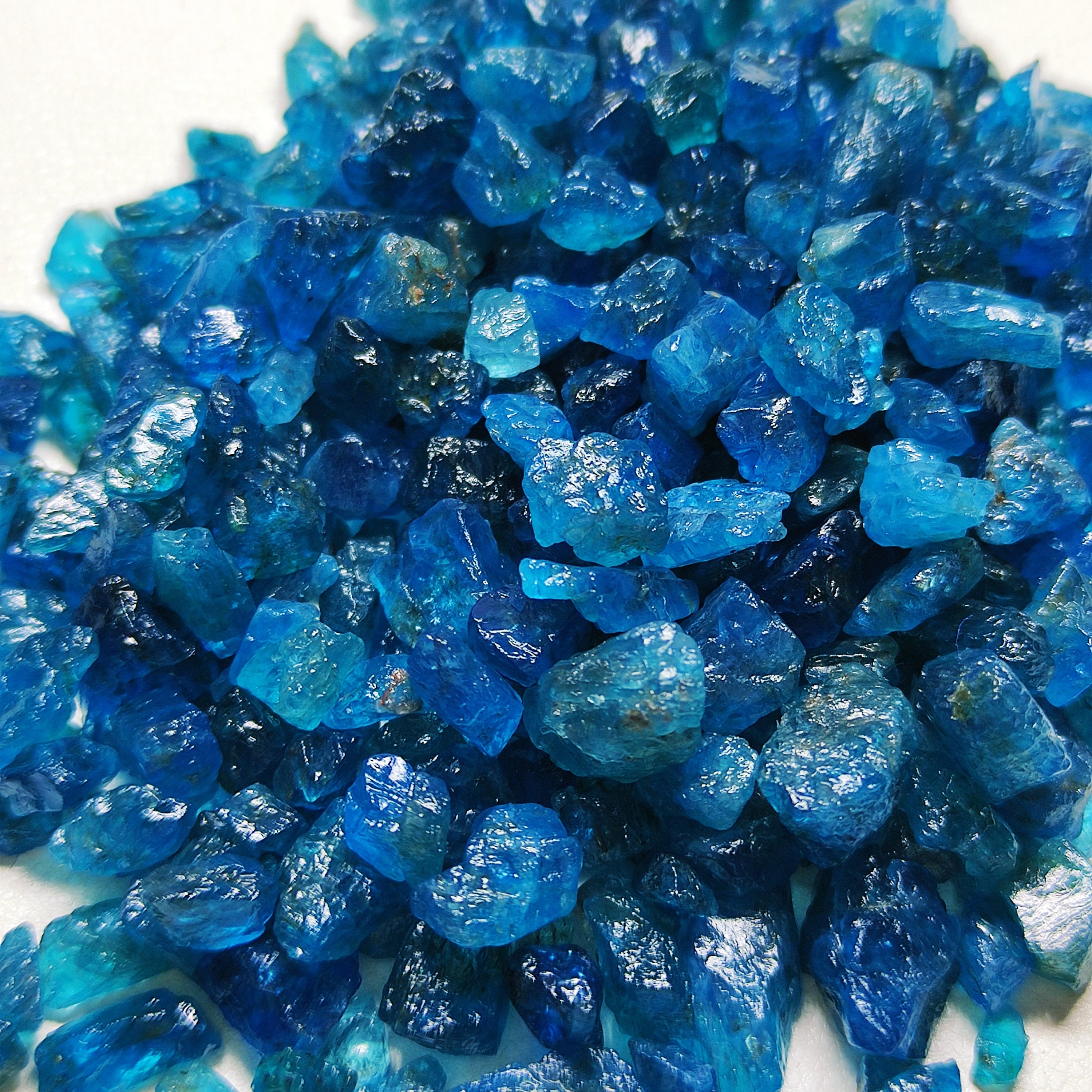 Natural Deep Blue Apatite Raw Rough Semi Precious Loose Gemstone 250ct ...